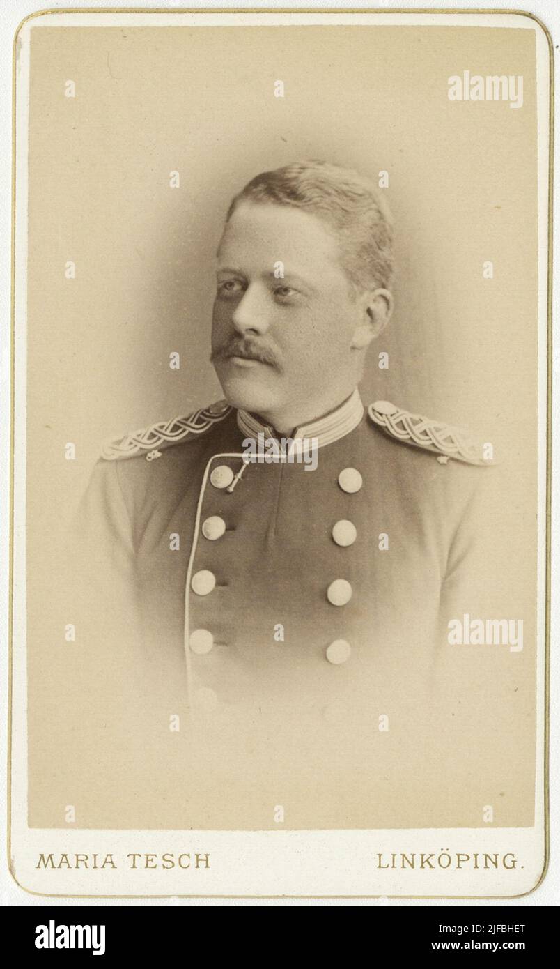 Portrait by Carl Georg Napoleon Palmqvist, lieutenant at the First Life ...