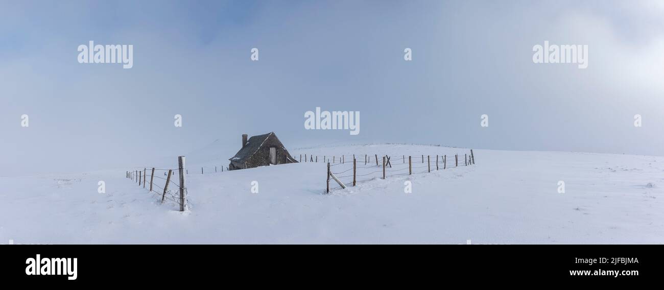 France, Cantal, Aubrac Regional Natural Park, buron Stock Photo - Alamy