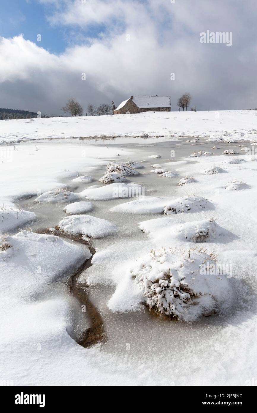 France, Aveyron, Aubrac Regional Natural Park, buron Stock Photo - Alamy