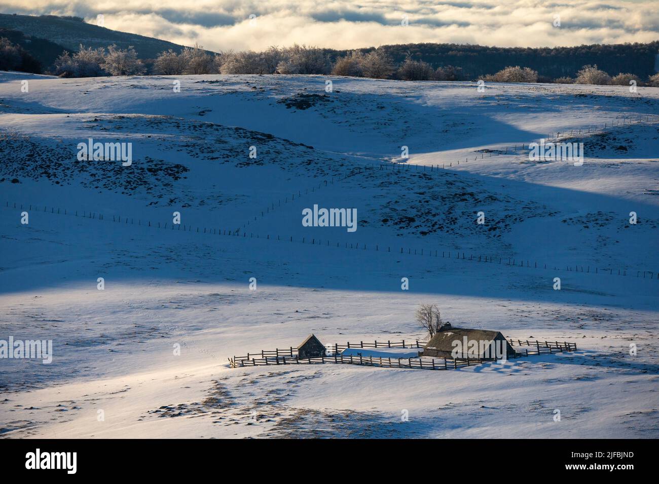 France, Cantal, Aubrac Regional Natural Park, buron Stock Photo - Alamy
