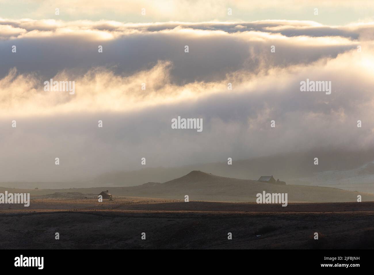 France, Lozere, Aubrac regional natural park, buron Stock Photo - Alamy