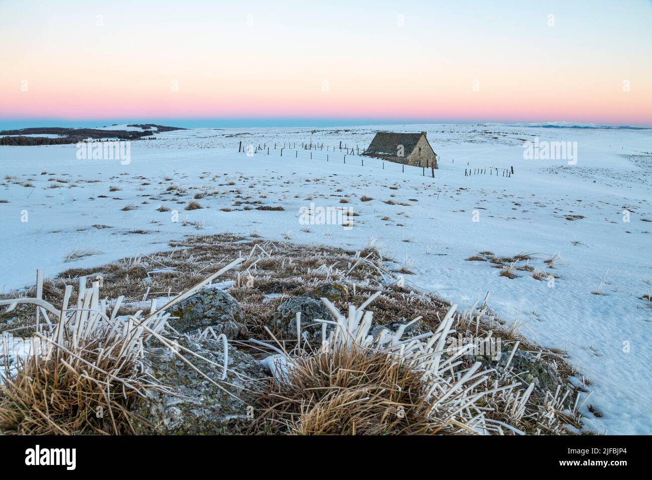 France, Cantal, Aubrac Regional Natural Park, buron Stock Photo - Alamy