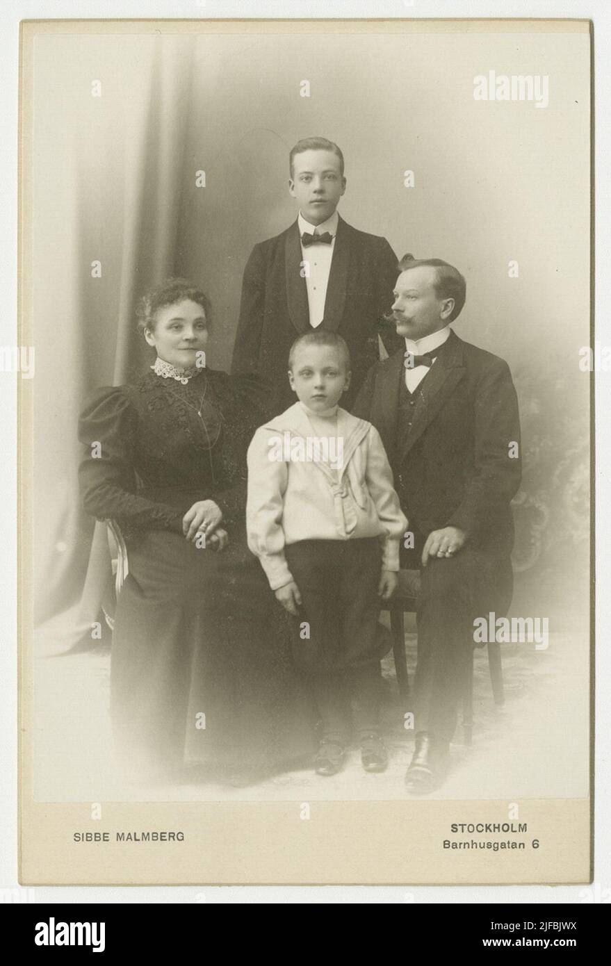 Portrait of unknown family. Portrait of unknown family. The photograph ...