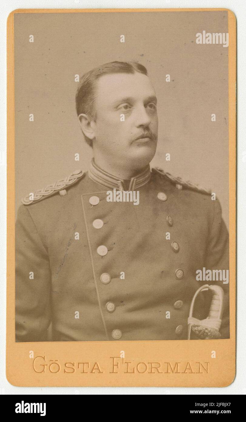 Portrait of fan junker Hanberg at Västgöta regiment in 6 Stock Photo ...