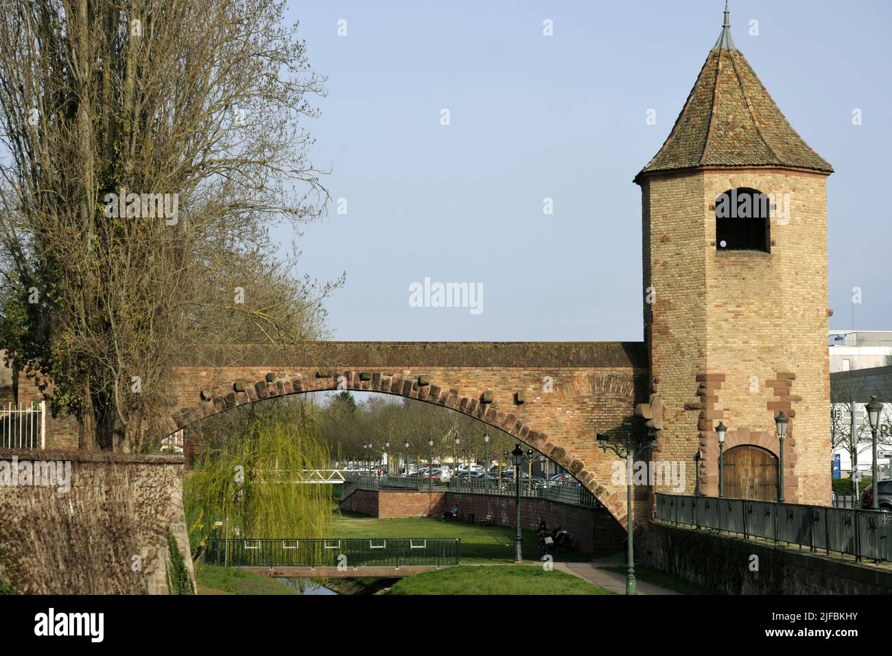 France, Bas Rhin, Haguenau, Quai des Pecheurs, Tour des Pecheurs dated ...