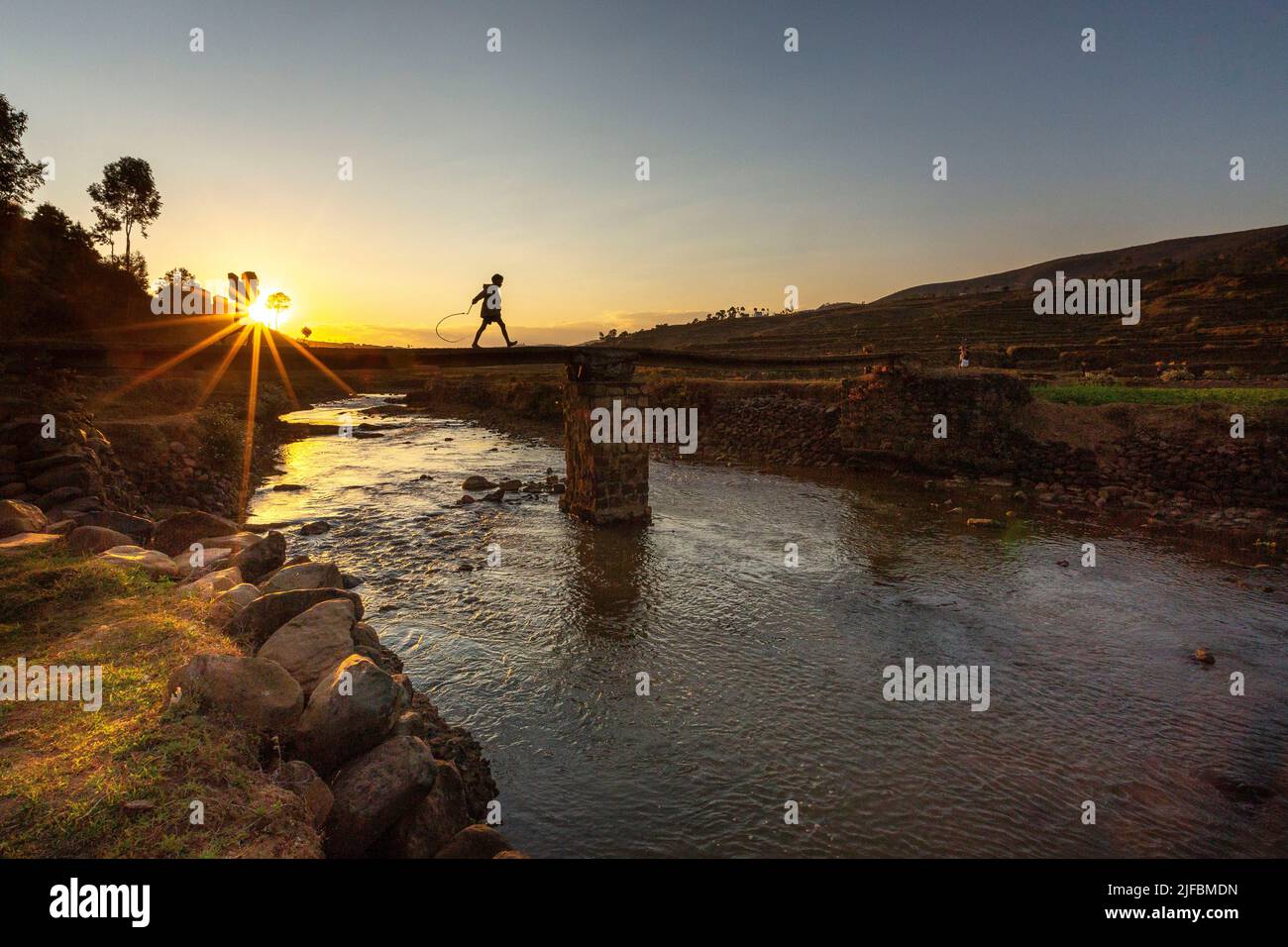 Madagascar, Central highlands, Vakinankaratra region, rice fields ...