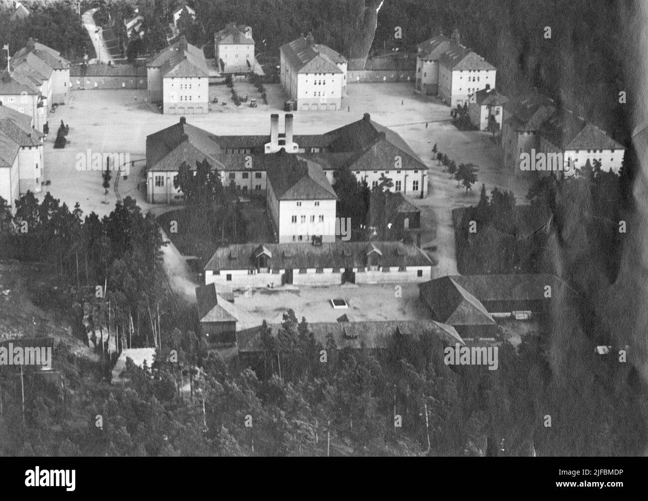 Aerial photo over Södermanland's regiment in 10 barracks area. Aerial ...