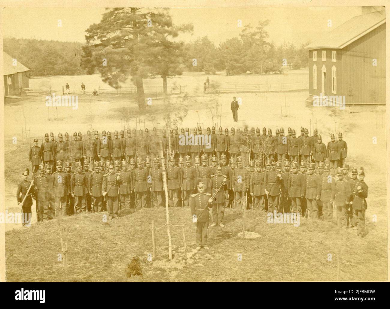 Group portrait of Alfta Company at Hälsinge Regiment in 14 Stock Photo ...