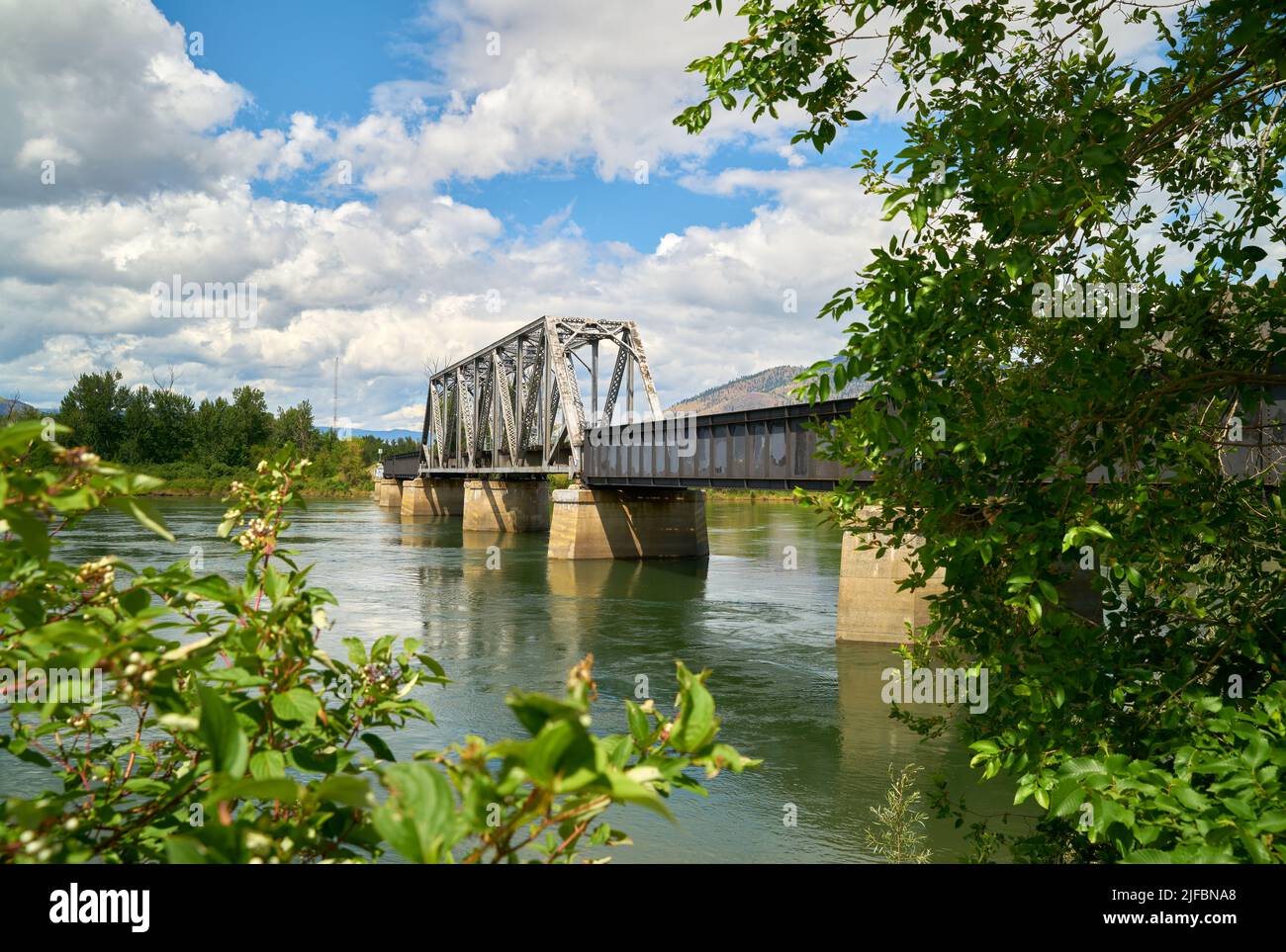 Thompson River Railway Bridge Kamloops BC. The railway bridge over the ...