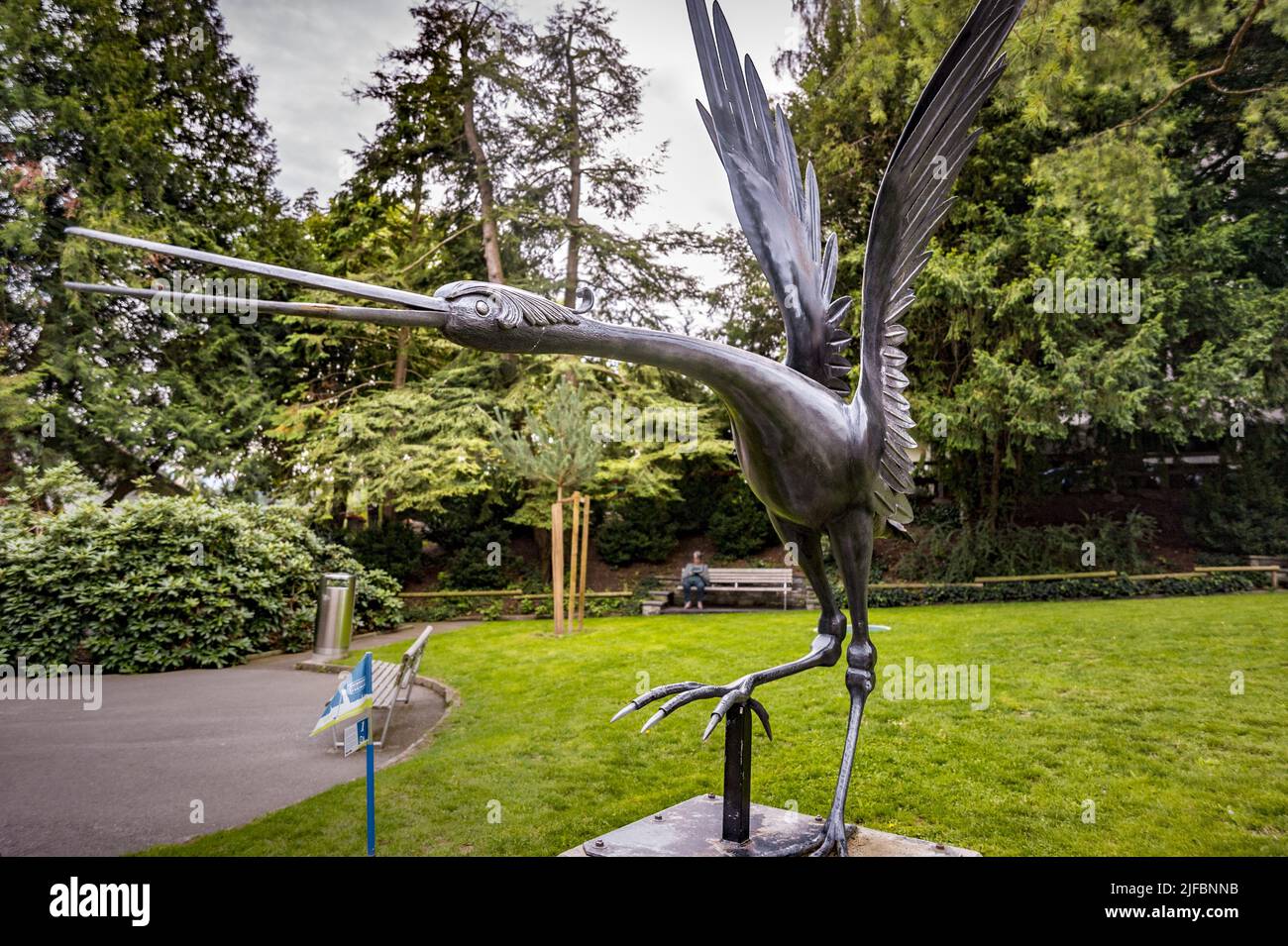 Switzerland, Canton of Friborg, Friborg, public garden of Grand-Places ...