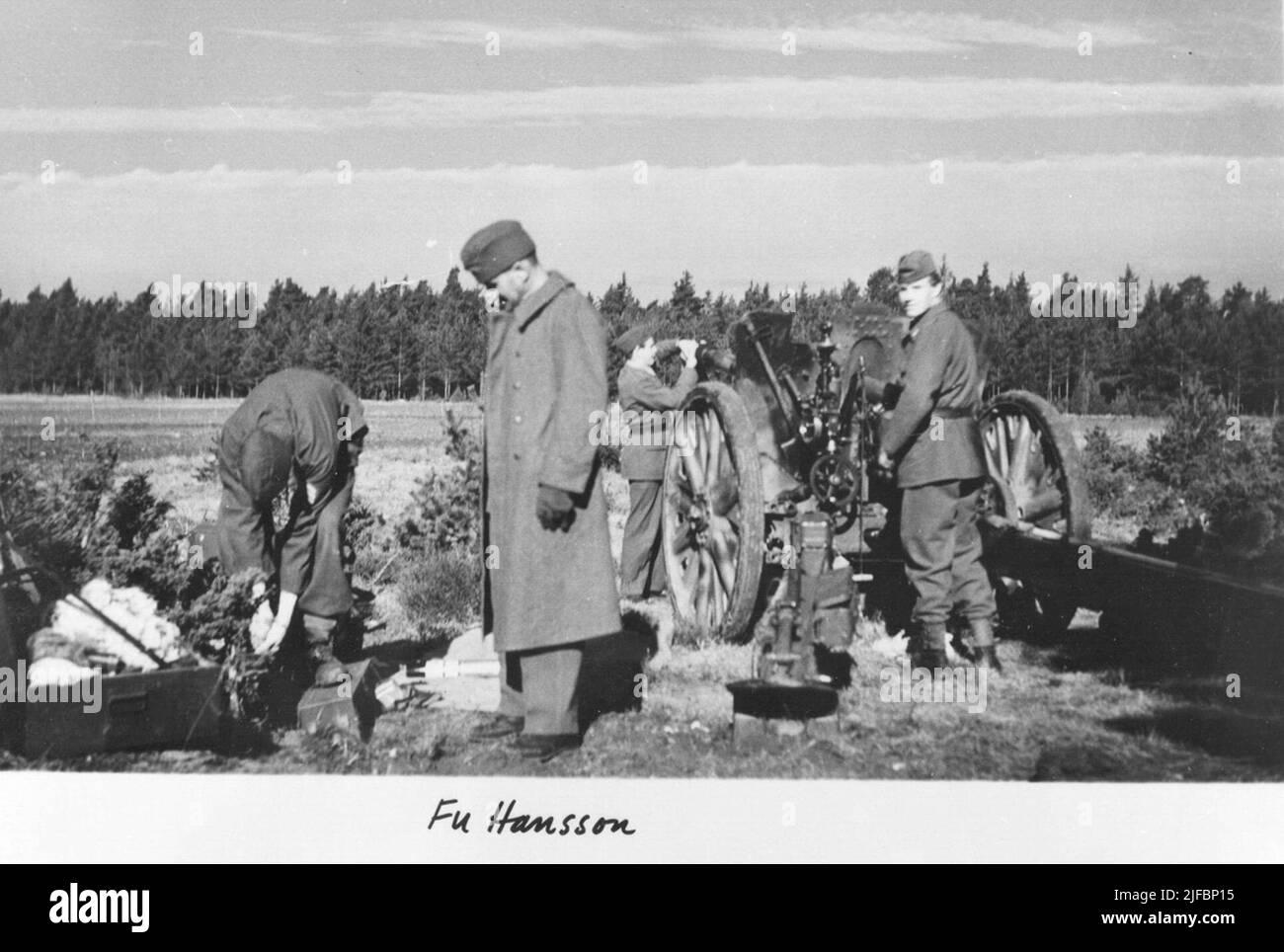 Furir Hansson at Gotland's Artillery Regiment A 7 Exercises with 7.5 cm ...