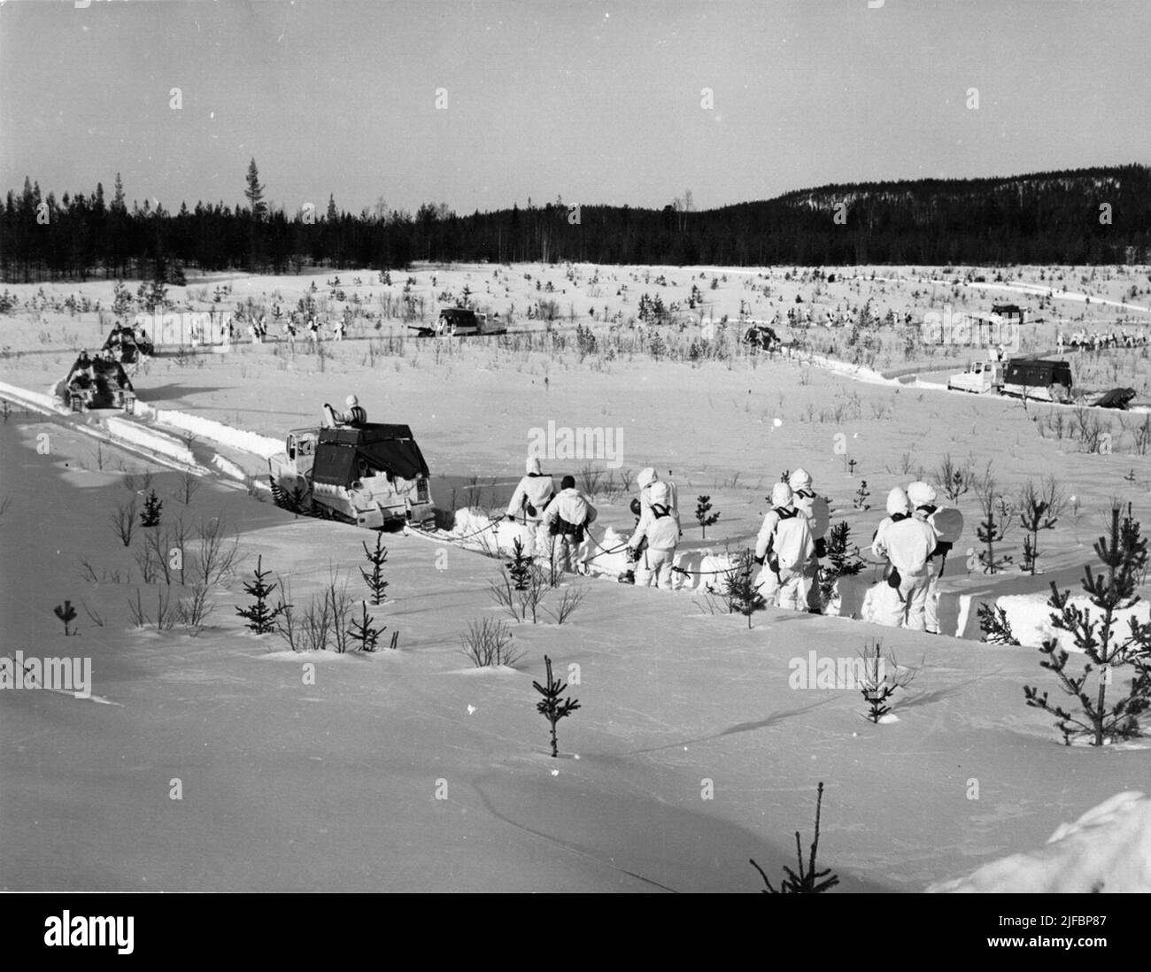 Infantry dressings dressed in snow costume on skis interpret after ...