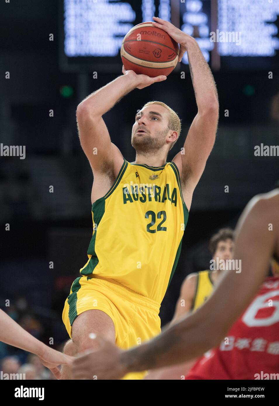 Jack McVeigh of Australia Basketball team in action during the FIBA World Cup 2023 Qualifiers ...