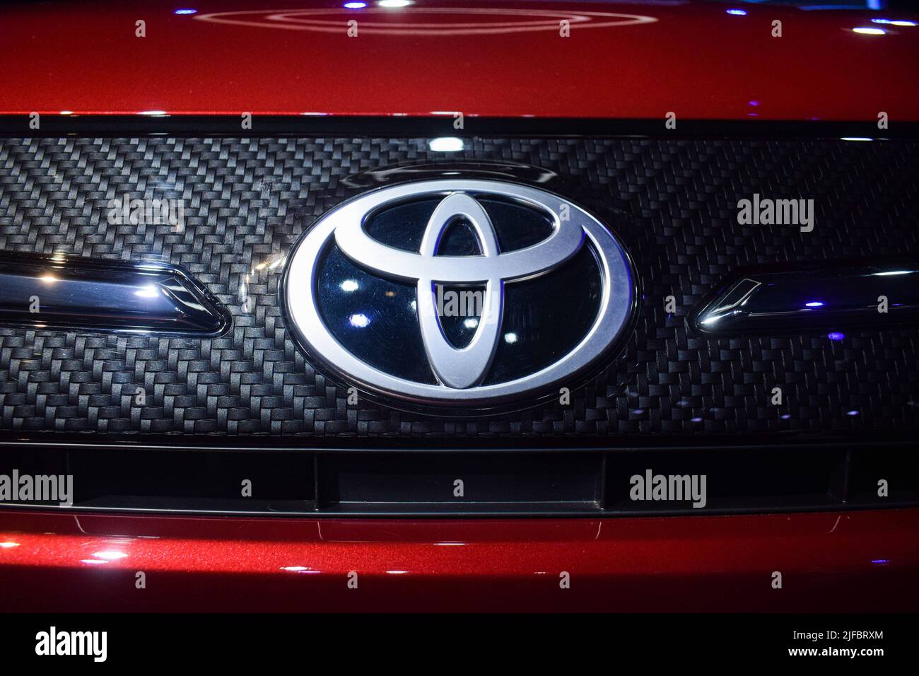 (7/1/2022) A Toyota logo can be seen on the Toyota Urban Cruiser ...