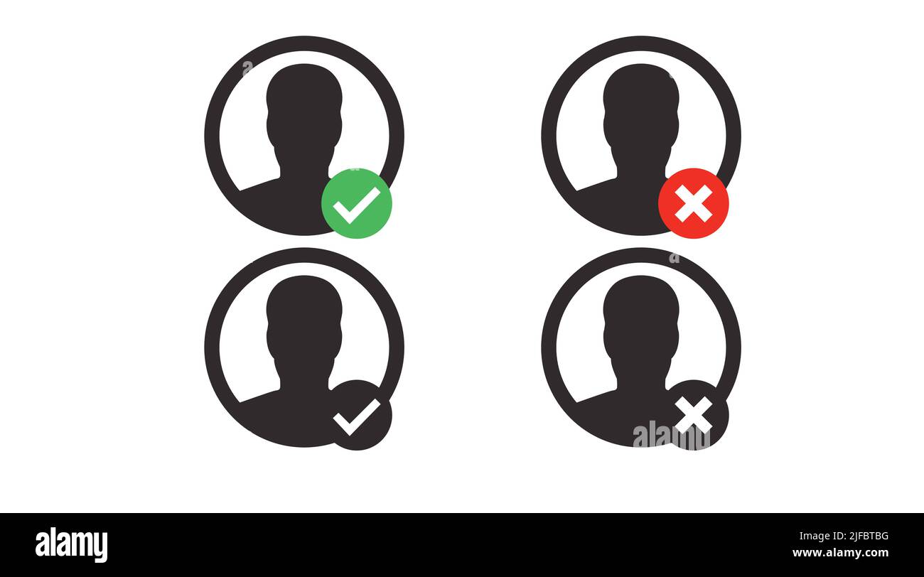 Profile check icon set hi-res stock photography and images - Alamy