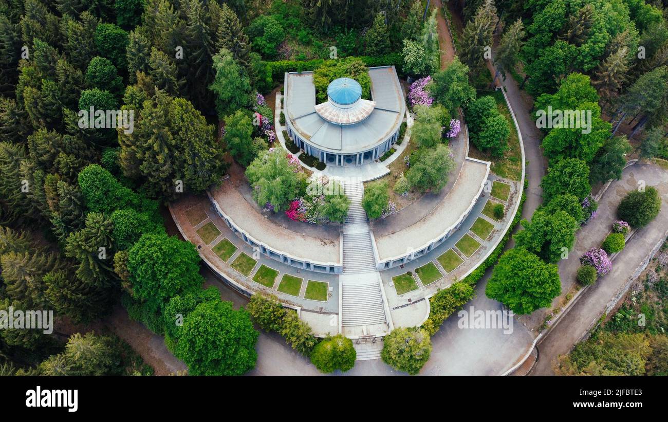 Aerial view of The Monumental Cemetery of Craviolo Stock Photo - Alamy
