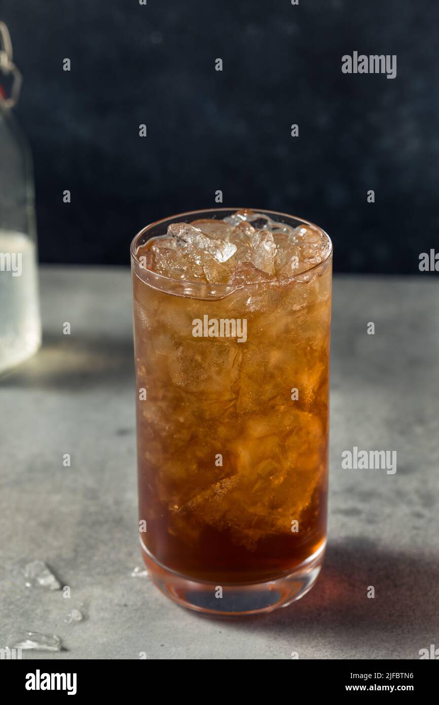 Healthy Trendy Balsamic Viniger Soda Water with Ice Stock Photo - Alamy