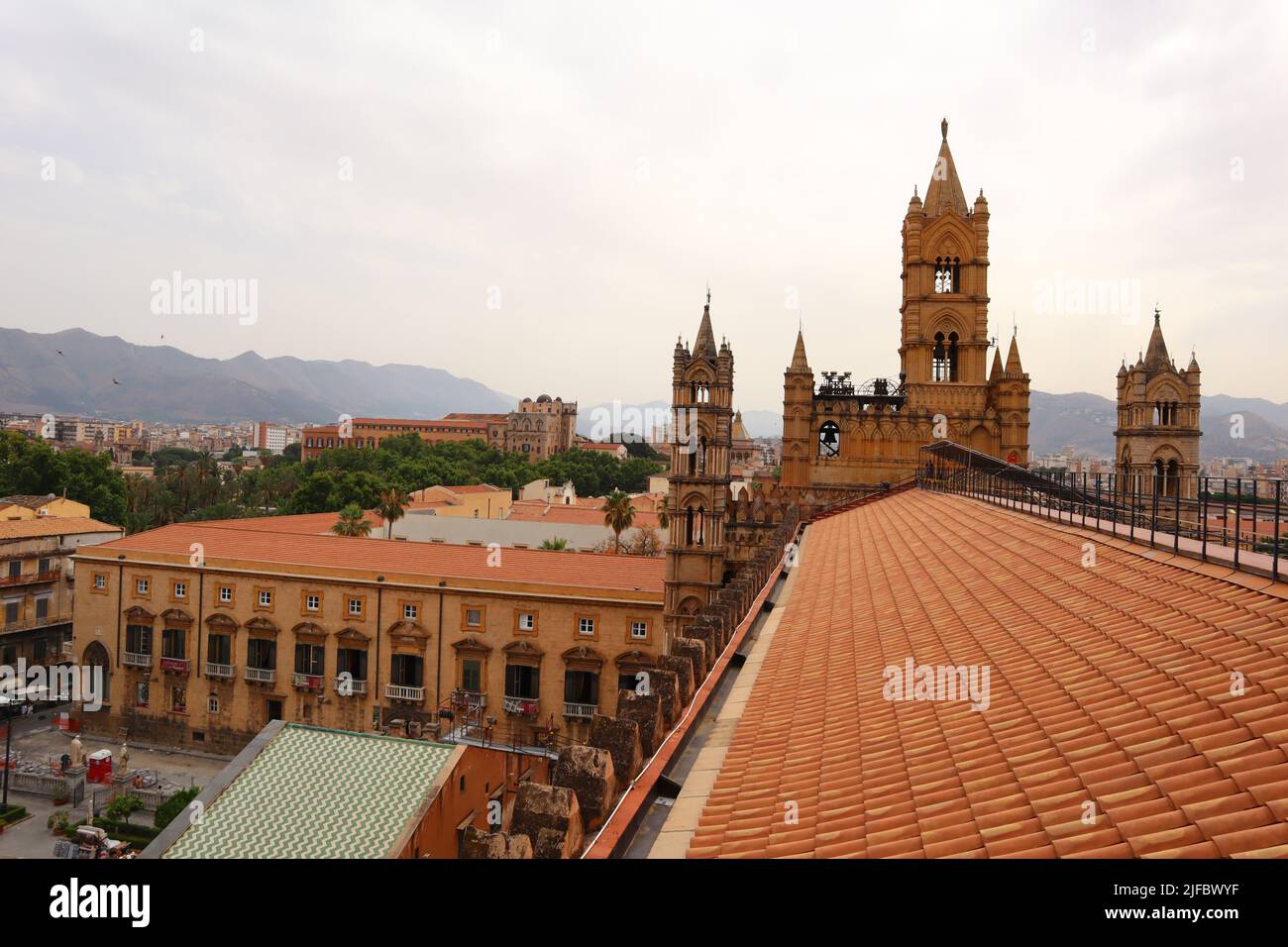 Palermo, Sicily (Italy): view from rooftop of The Cathedral of Palermo ...