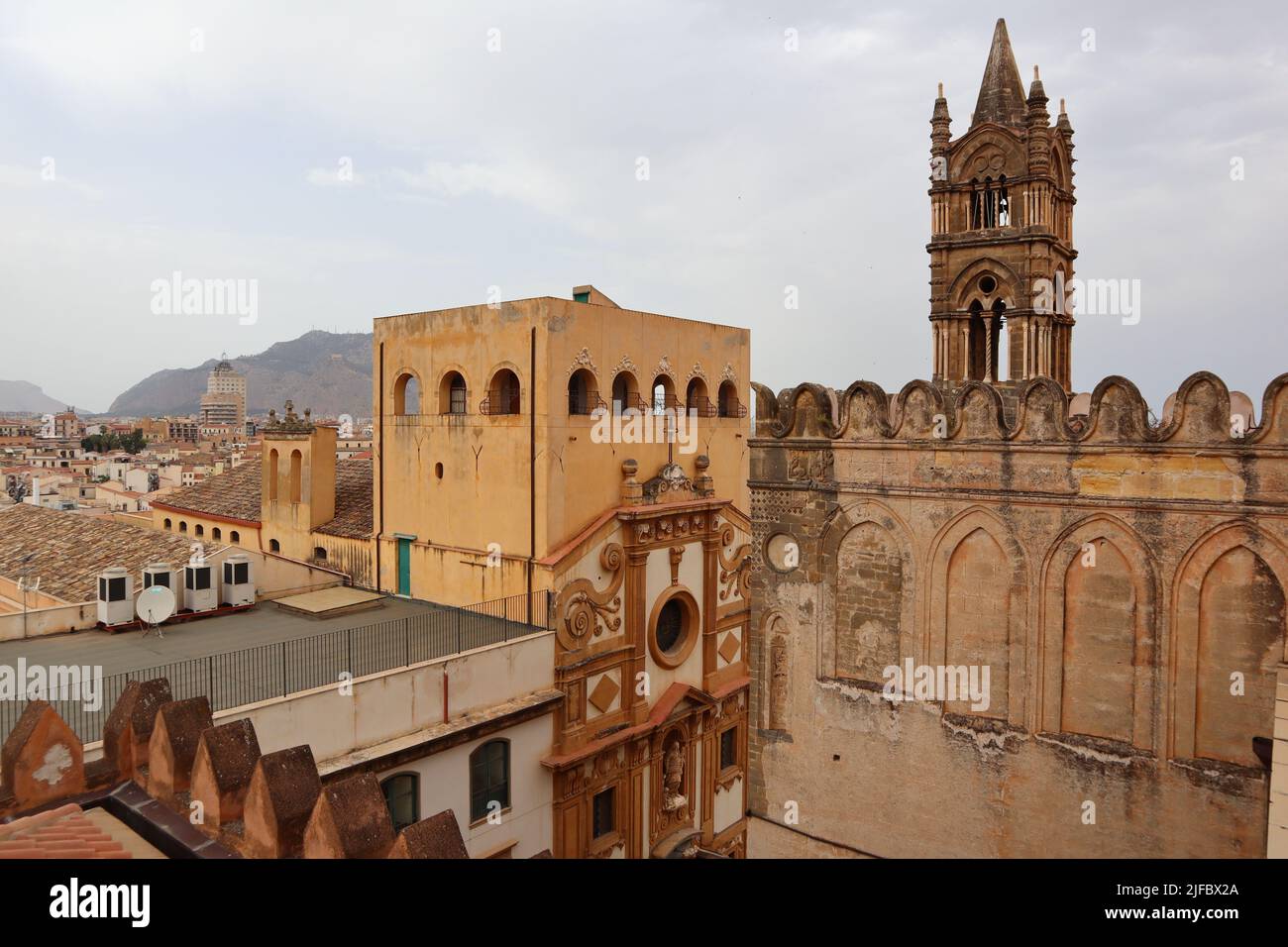 Palermo, Sicily (Italy): view from rooftop of The Cathedral of Palermo ...