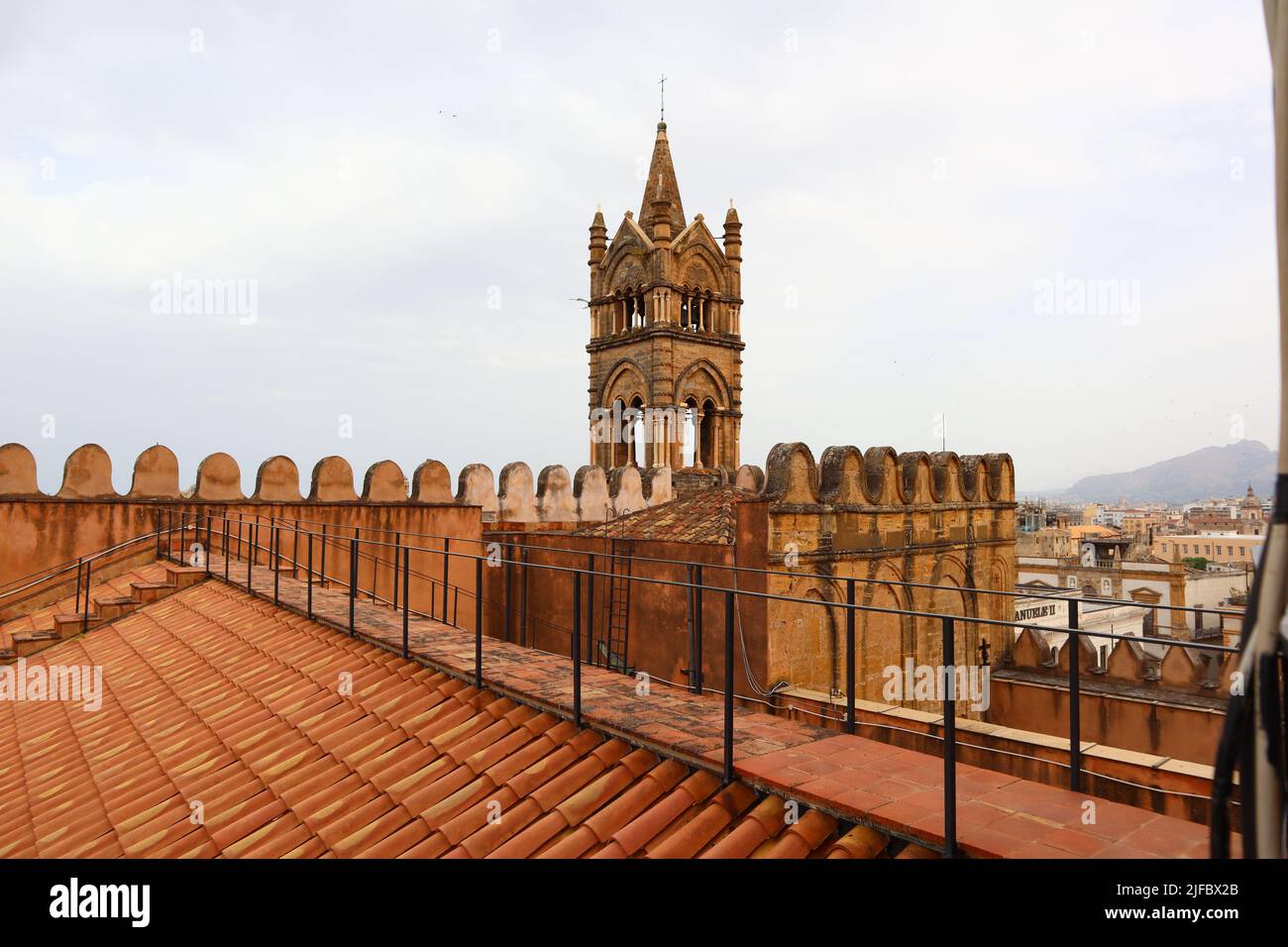 Palermo, Sicily (Italy): view from rooftop of The Cathedral of Palermo ...