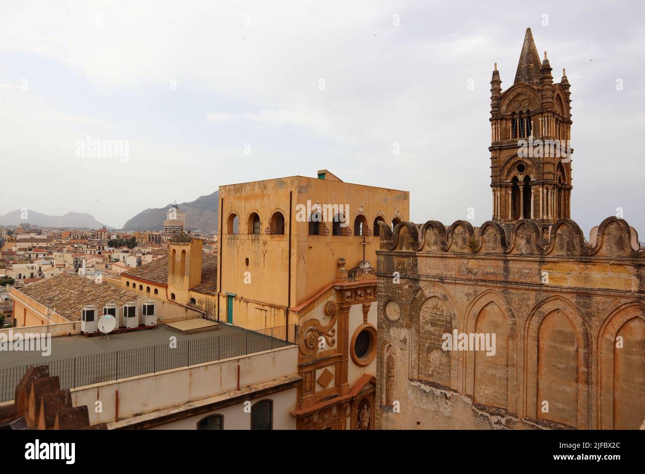 Palermo, Sicily (Italy): view from rooftop of The Cathedral of Palermo ...