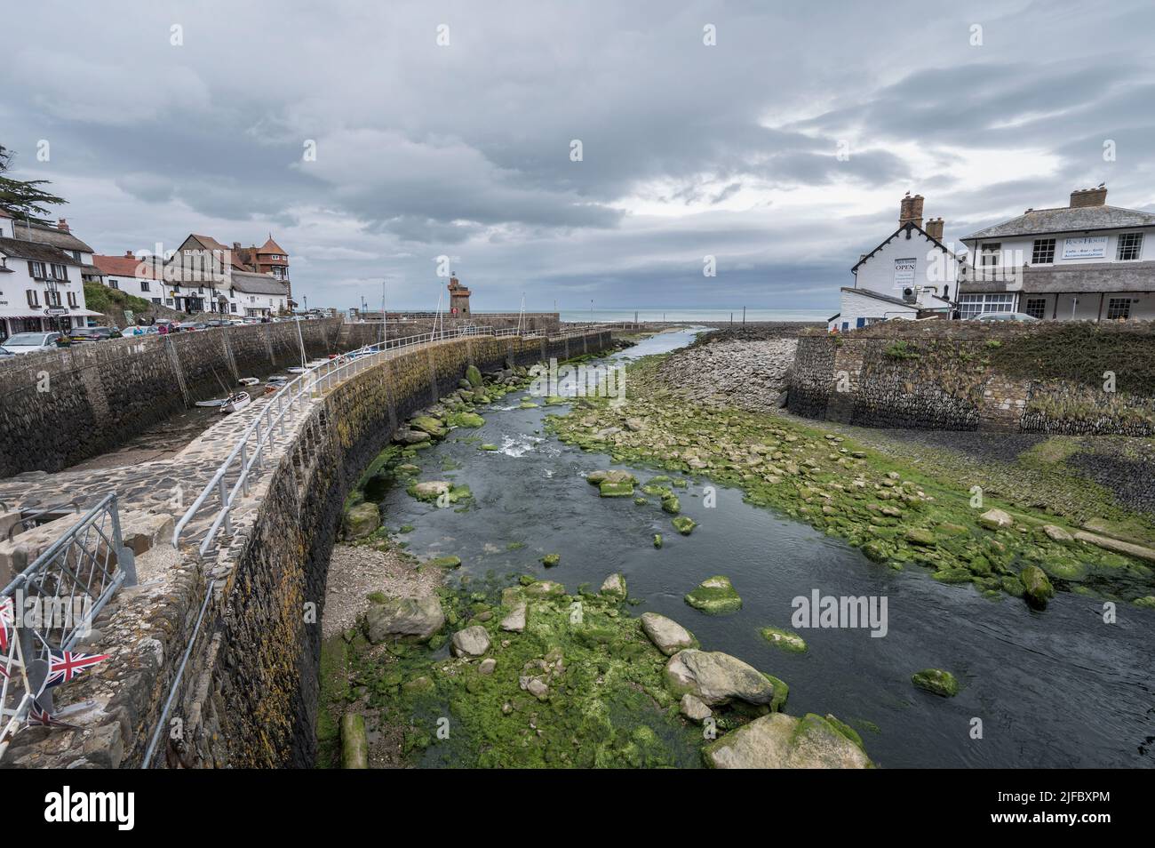 Lynmouth harbour with tide out North Devon Stock Photo - Alamy
