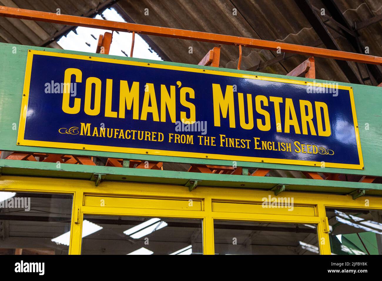 Norfolk, UK - May 17th 2022: Close-up of a vintage Colmans Mustard ...