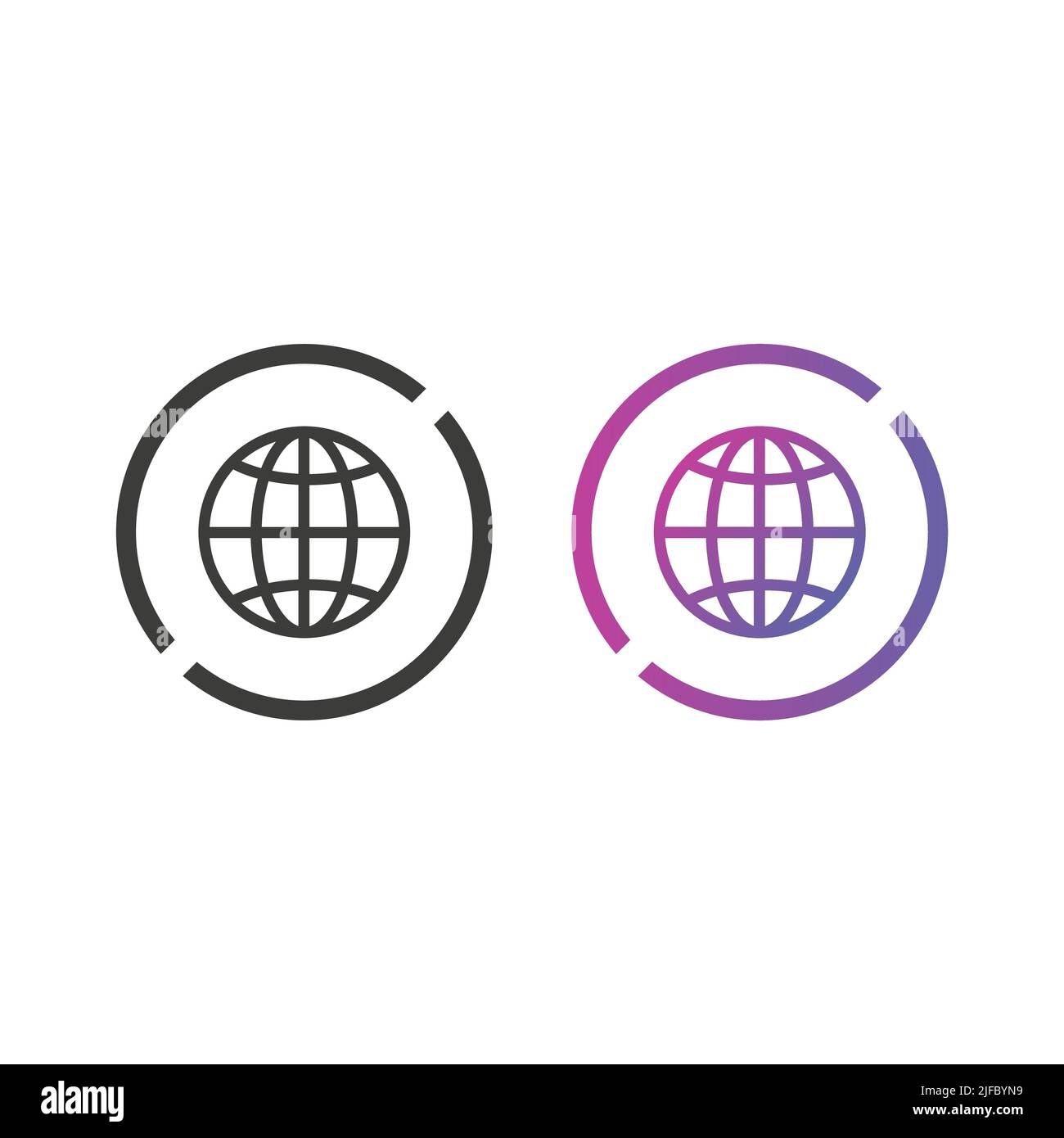 Globe. website icon, in solid and gradient color Stock Vector Image ...
