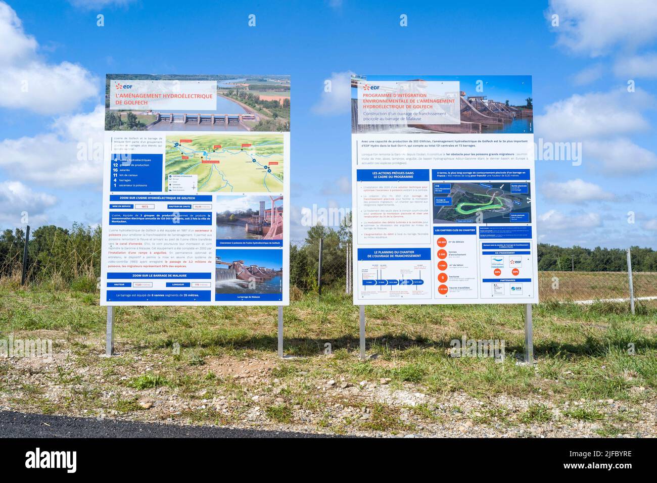 Malause, France. 01st July, 2022. Inauguration of the fish passage ...
