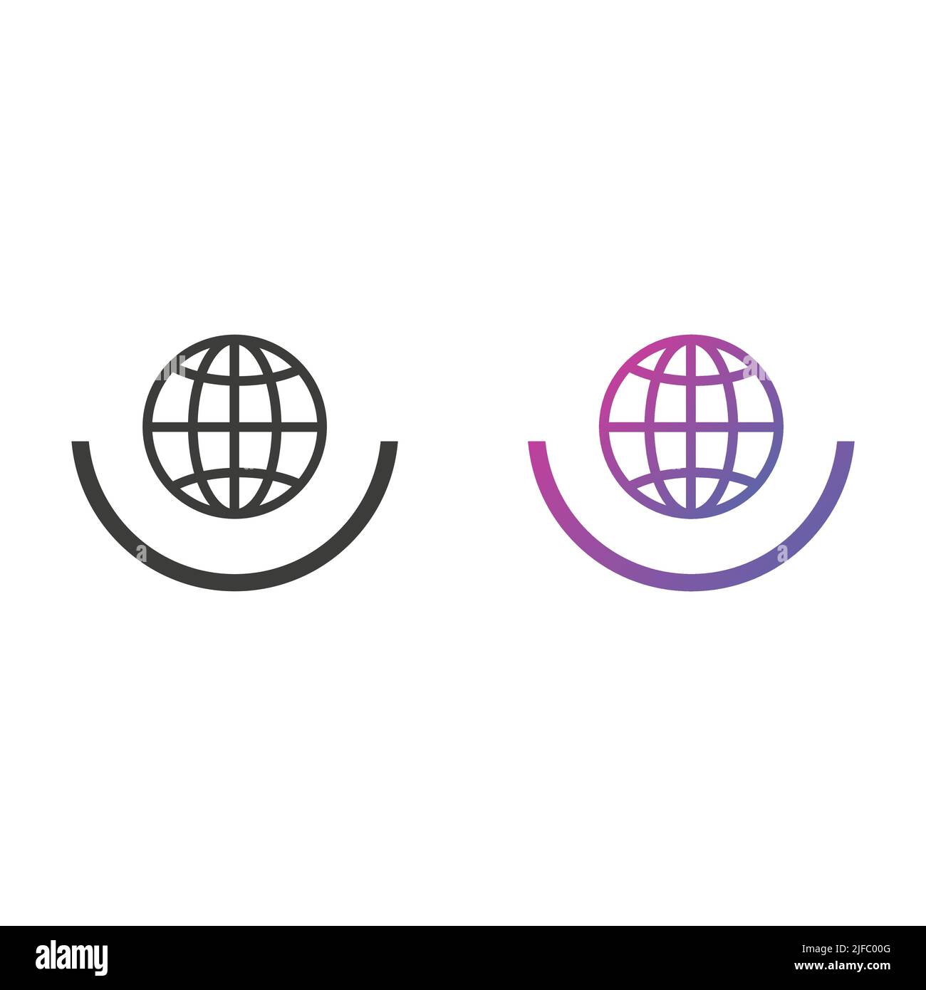 Globe. website icon, in solid and gradient color Stock Vector Image ...