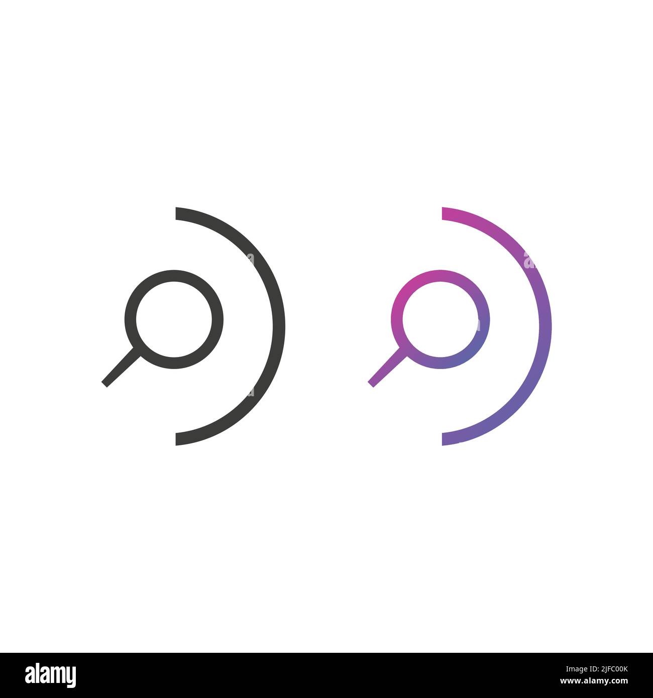 Search icon button, in solid and gradient color Stock Vector Image ...