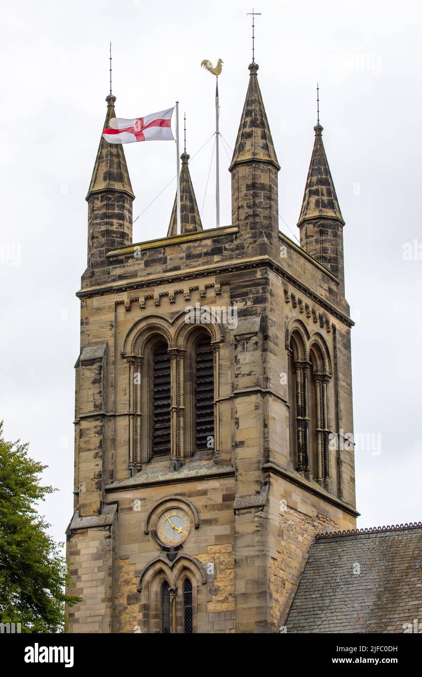 The tower of All Saints Church in the beautiful market town of Helmsley ...