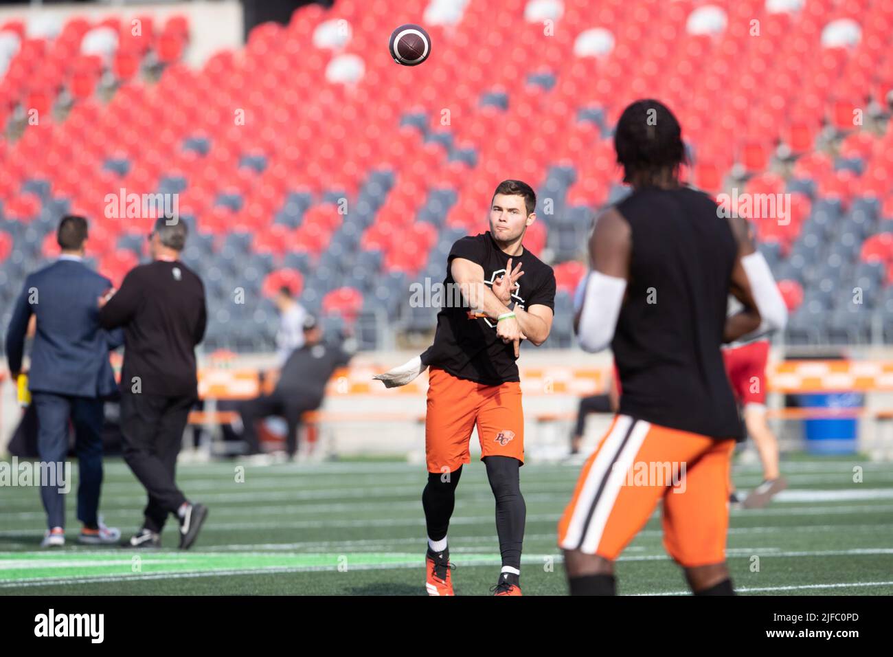 Ottawa, Canada. 30th June, 2022. BC Lions quarterback Nathan Rourke (12 ...