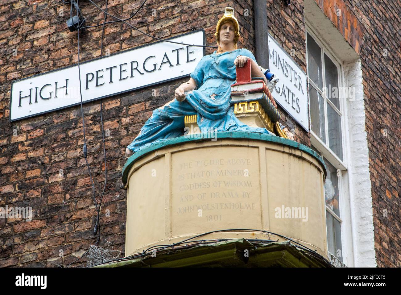 Sculpture of Minerva - the Roman Goddess of Wisdon, located on High ...