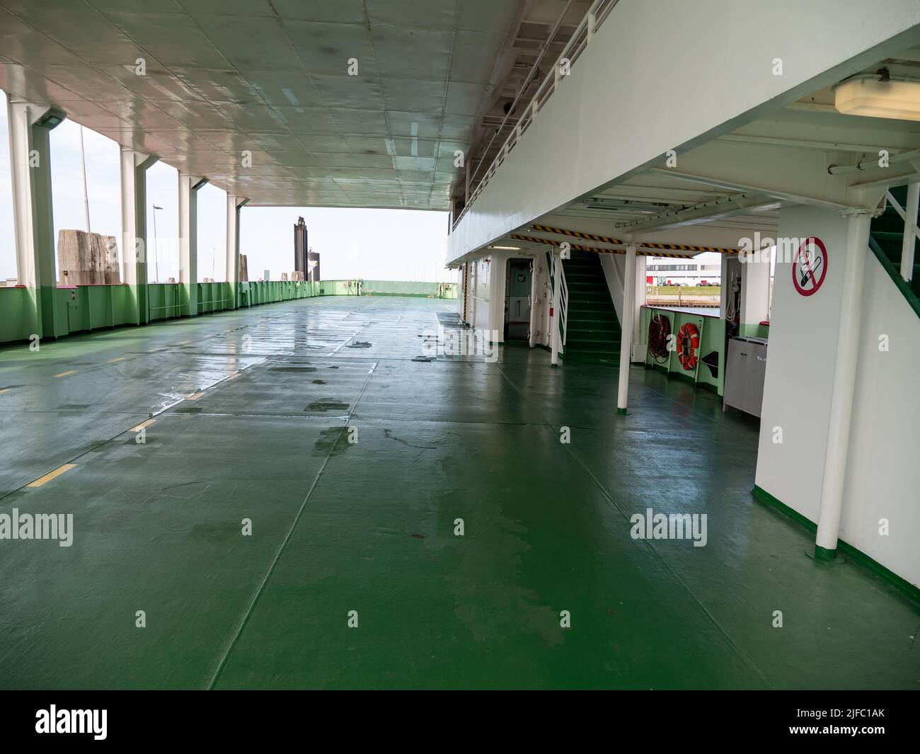 The barge transports cars and people. Barge for transportation Stock ...