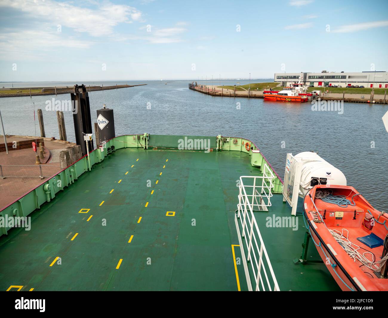 The barge transports cars and people. Barge for transportation Stock ...