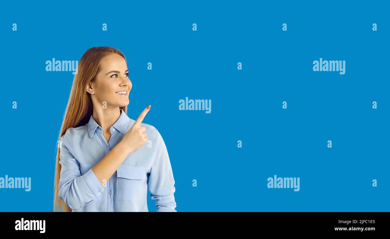 Woman point hi-res stock photography and images - Alamy