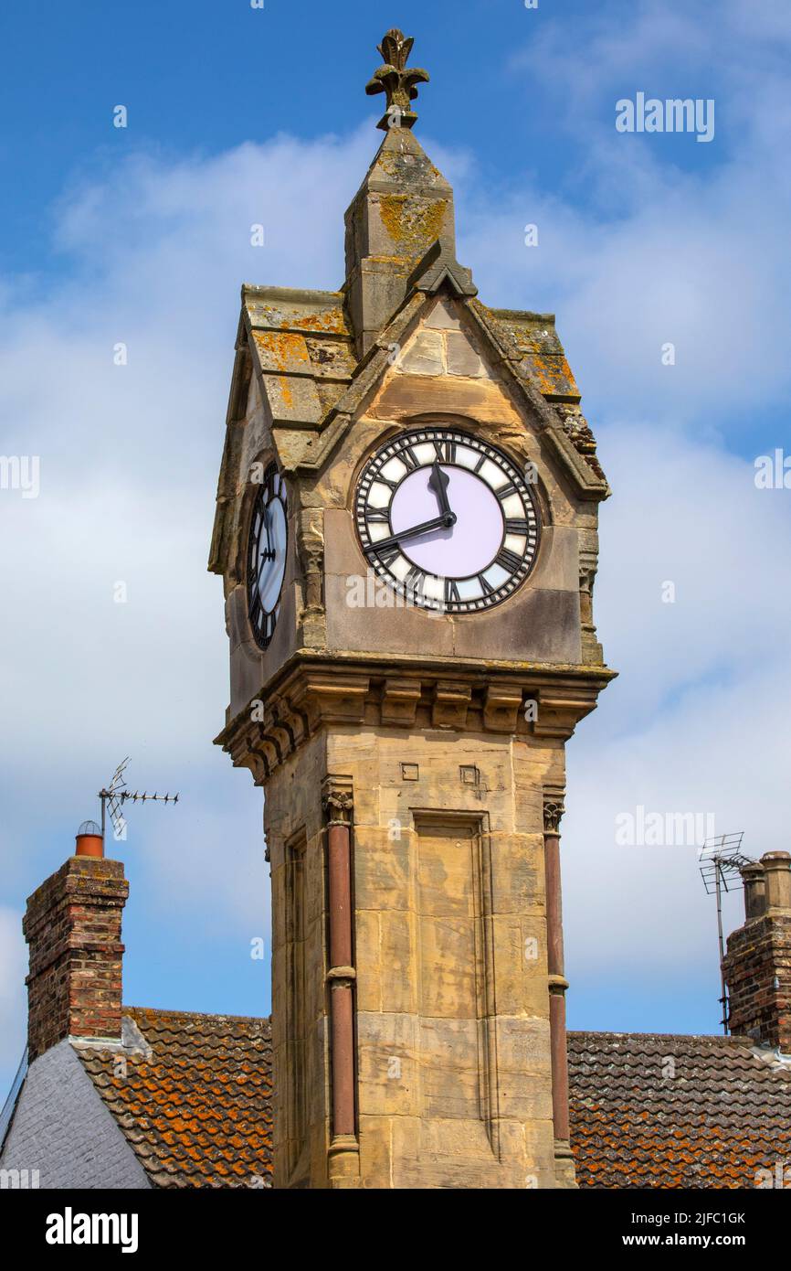 A view of the Clock Tower, or Town Clock, in the pretty market town of ...
