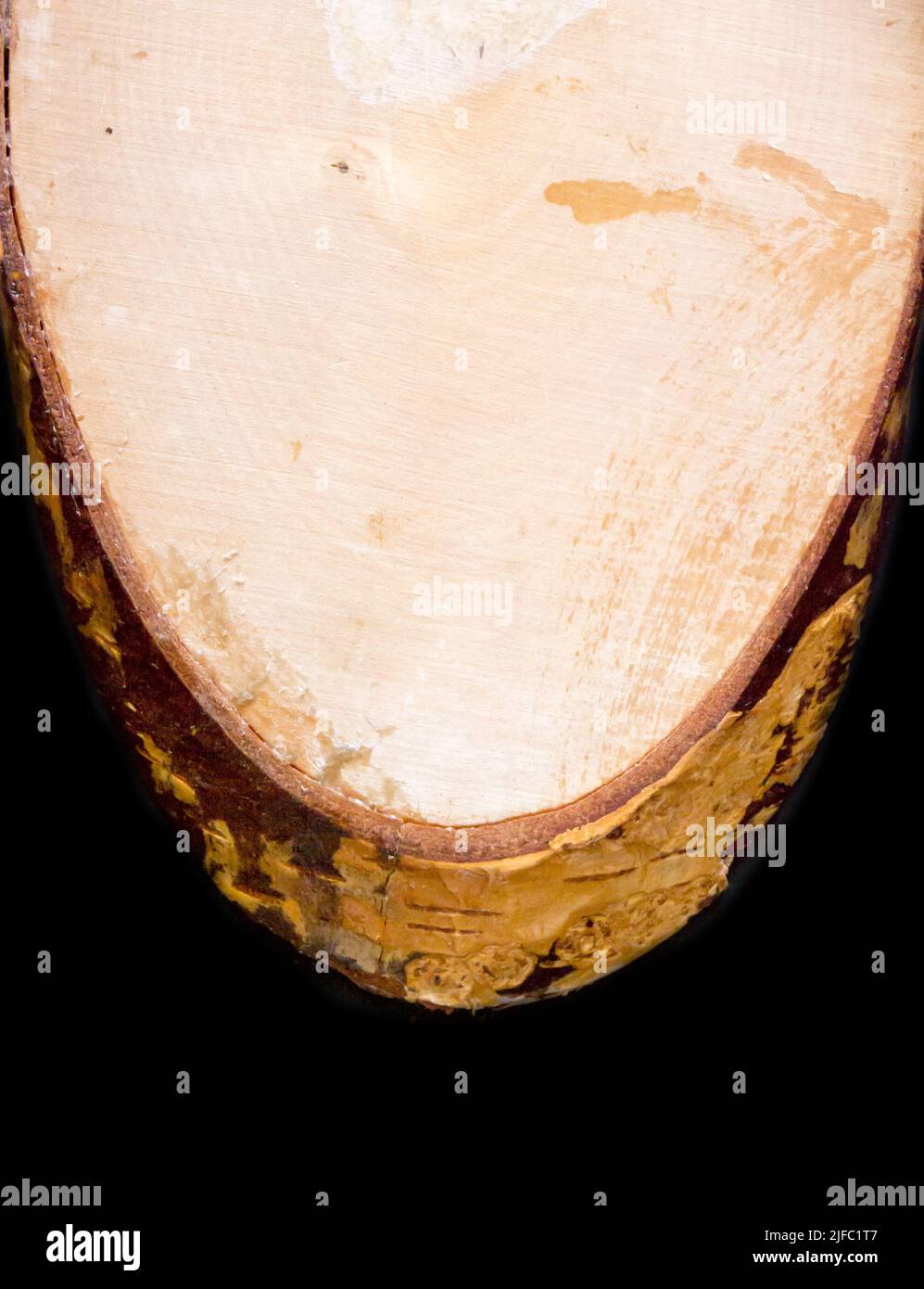 Drawing on a birch cut. Mower Stock Photo - Alamy