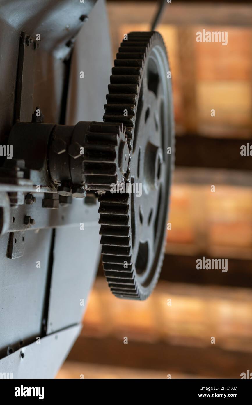 antique gears, antique machinery sprockets with pulleys and belts ...