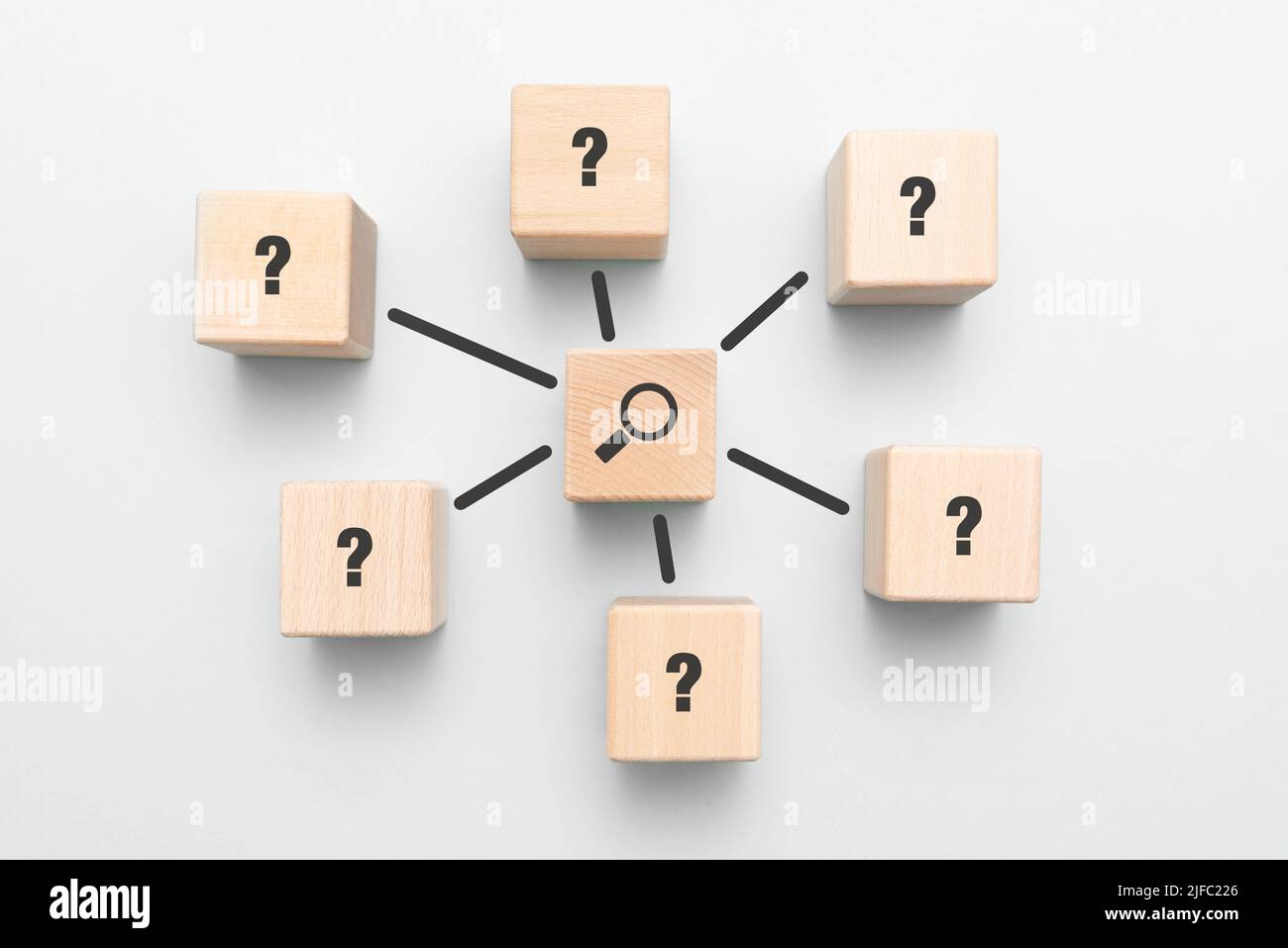 Concept creative idea and innovation with wooden blocks. Thinking idea ...