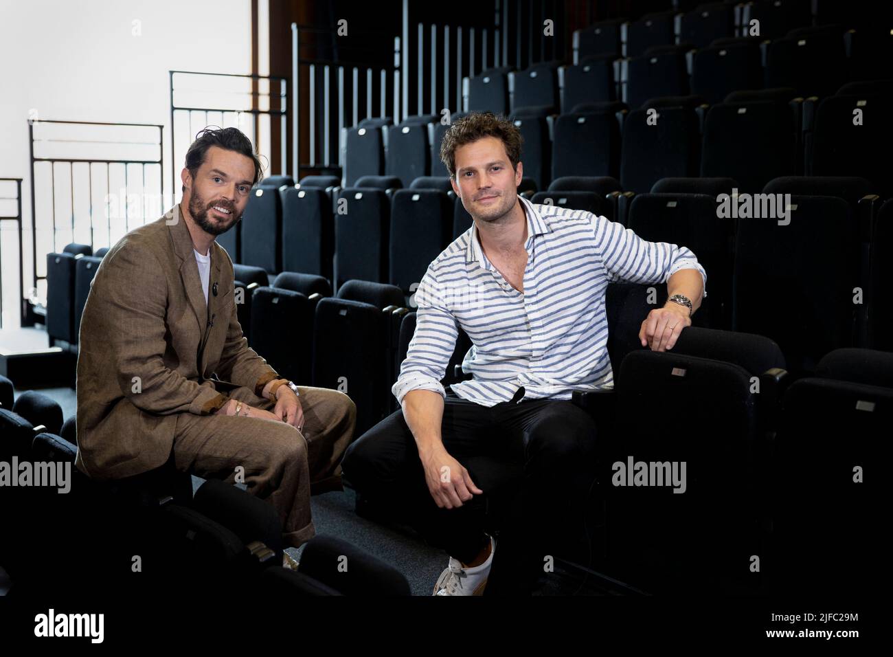 Oliver Jeffers and Jamie Dornan at the Lyric Theatre in Belfast before ...
