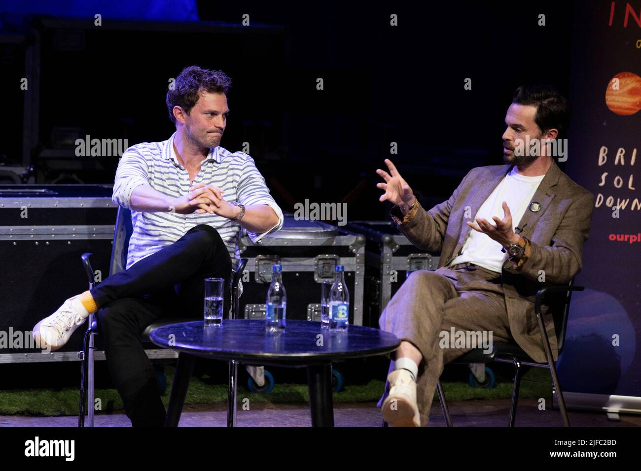Jamie Dornan and Oliver Jeffers at the Lyric Theatre in Belfast before ...