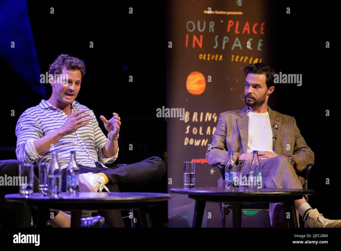 Jamie Dornan and Oliver Jeffers at the Lyric Theatre in Belfast before ...
