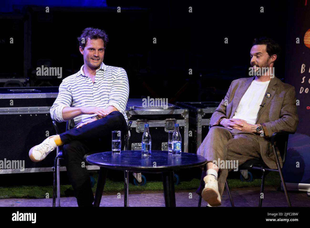Jamie Dornan and Oliver Jeffers at the Lyric Theatre in Belfast before ...
