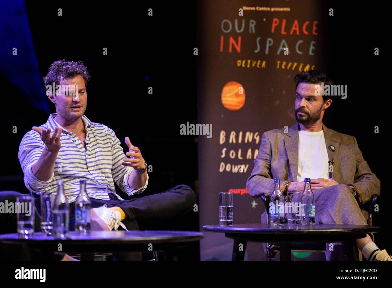 Jamie Dornan and Oliver Jeffers at the Lyric Theatre in Belfast before ...