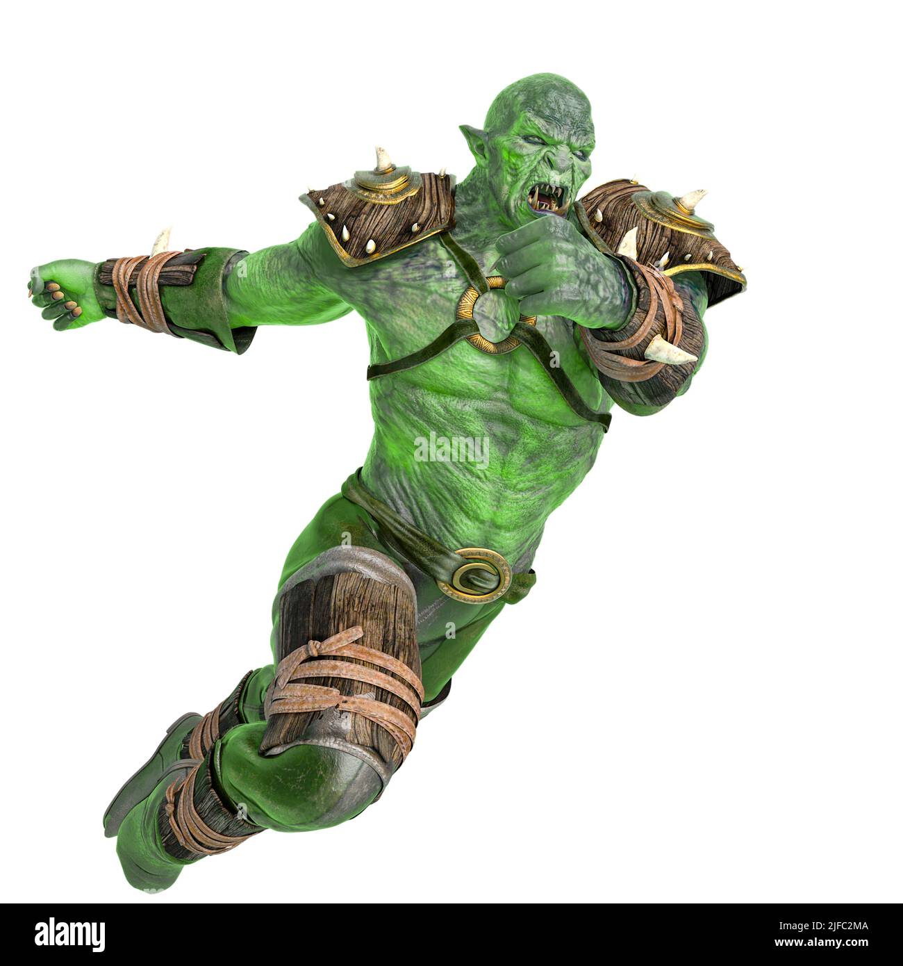 orc warrior jumping attack, 3d illustration Stock Photo - Alamy