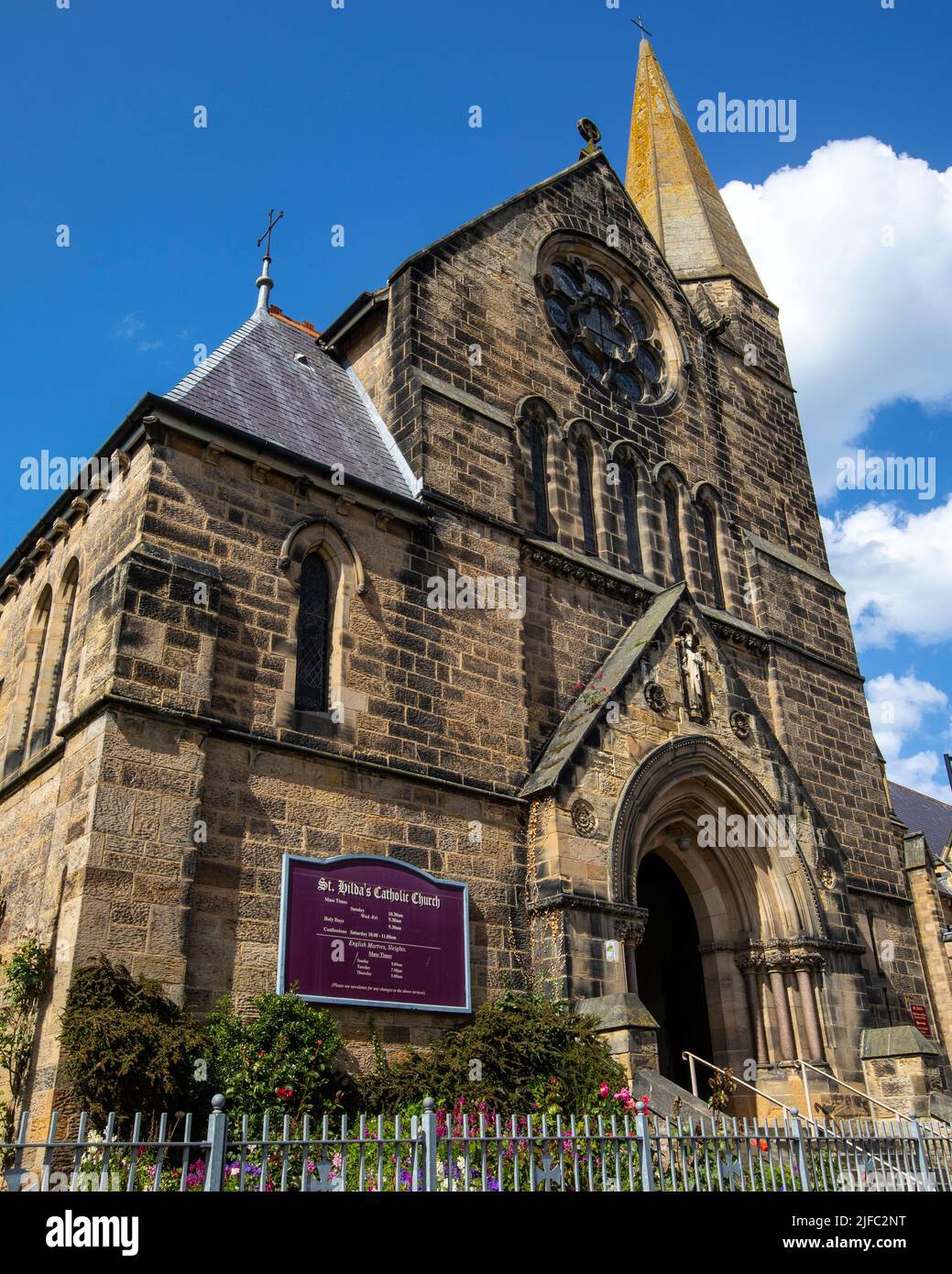 The exterior of St. Hildas Catholic Church in the seaside town of ...