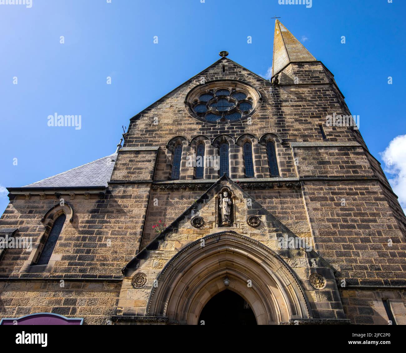 The exterior of St. Hildas Catholic Church in the seaside town of ...