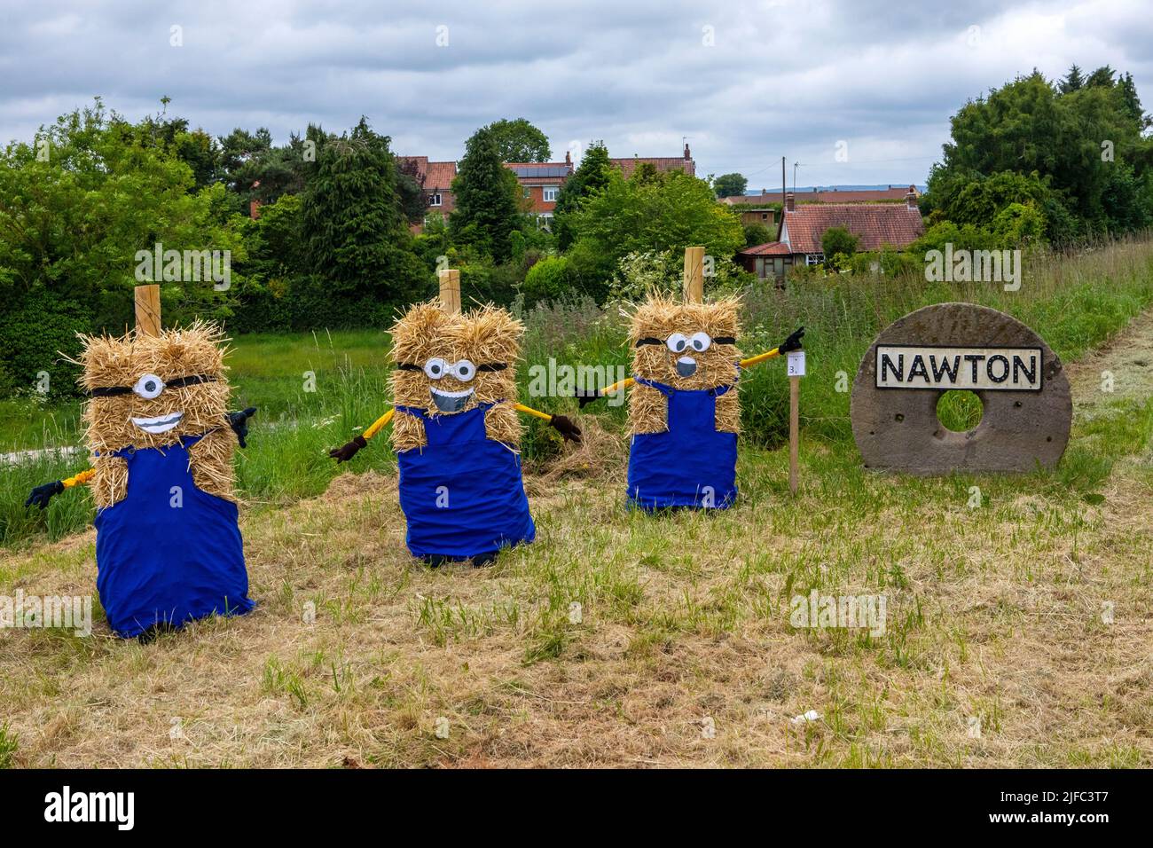 Nawton, UK - June 5th 2022: Bales of Hay dressed as Minions, as you ...